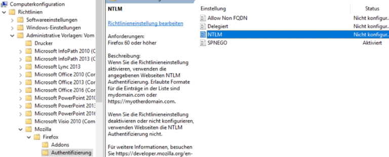 Single Sign-On in Firefox via GPO einrichten - Maffert.net Single Sign-On in Firefox via GPO einrichten - Maffert.net
